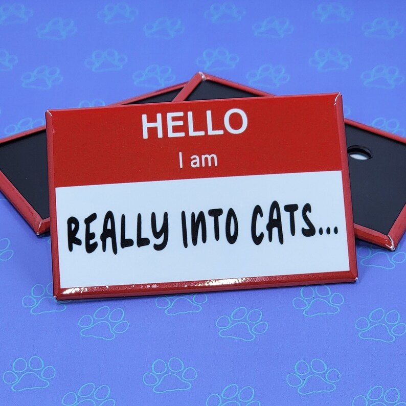 Funny Hello I Am Button: Caffeine Addict, Cat Lover, Cosplay Famous - Etsy