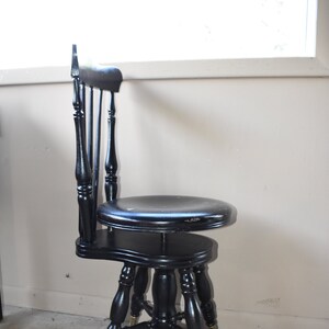 Rare Victorian Antique Piano Stool Painted Black | Etsy