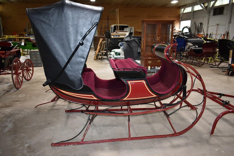 Antique Albany Cutter Sleigh W/ Shafts & Pole – Upholstered – Highly ...