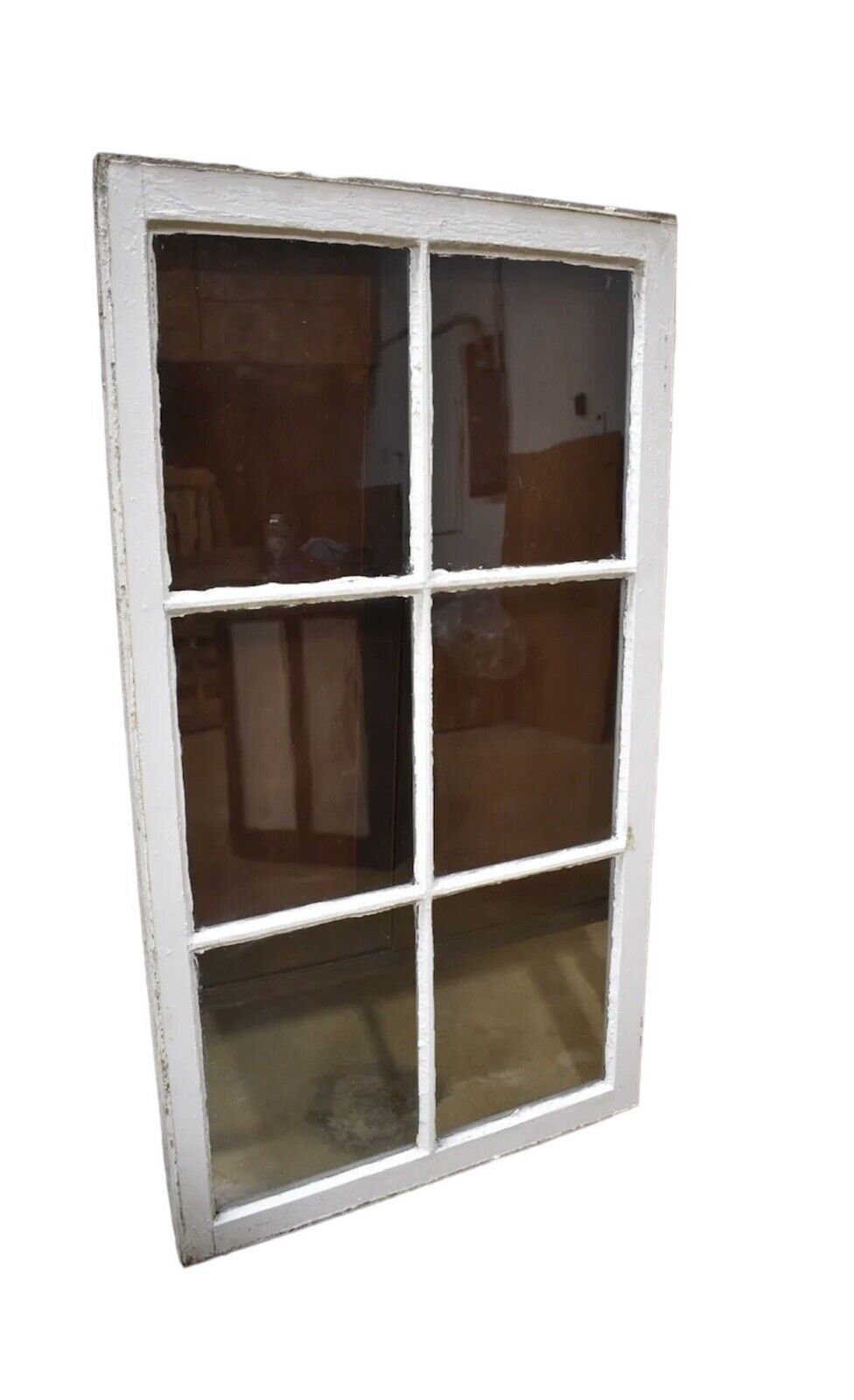 Antique 6 Pane Farmhouse Window Pane, White Frame - Etsy