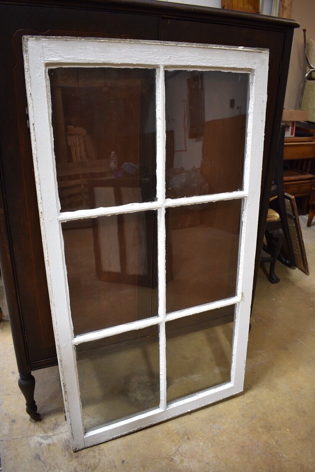 Antique 6 Pane Farmhouse Window Pane, White Frame - Etsy