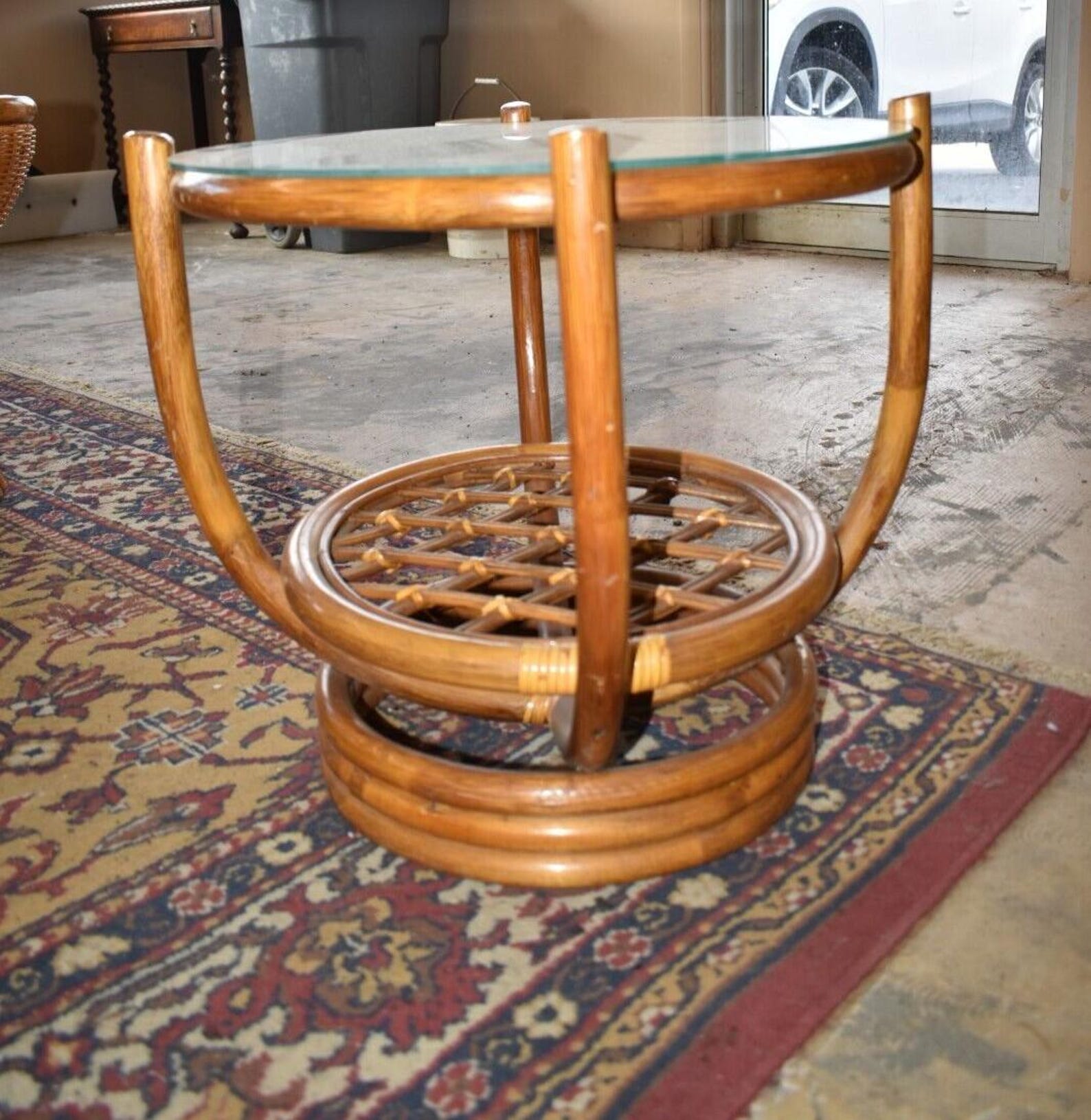 Bamboo Wicker Parlor Set, 4 Pieces, Coffee Table Side Tables - Etsy