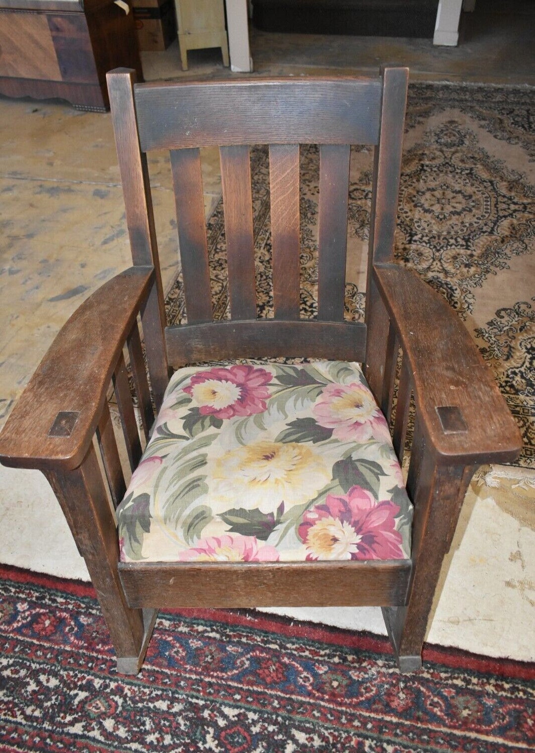Antique Mission Oak Arts & Crafts Rocker, Rocking Chair by the Harden ...