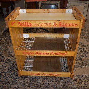 Vintage NABISCO Nilla Wafers Wood Advertising Display Rack, Kitchen ...