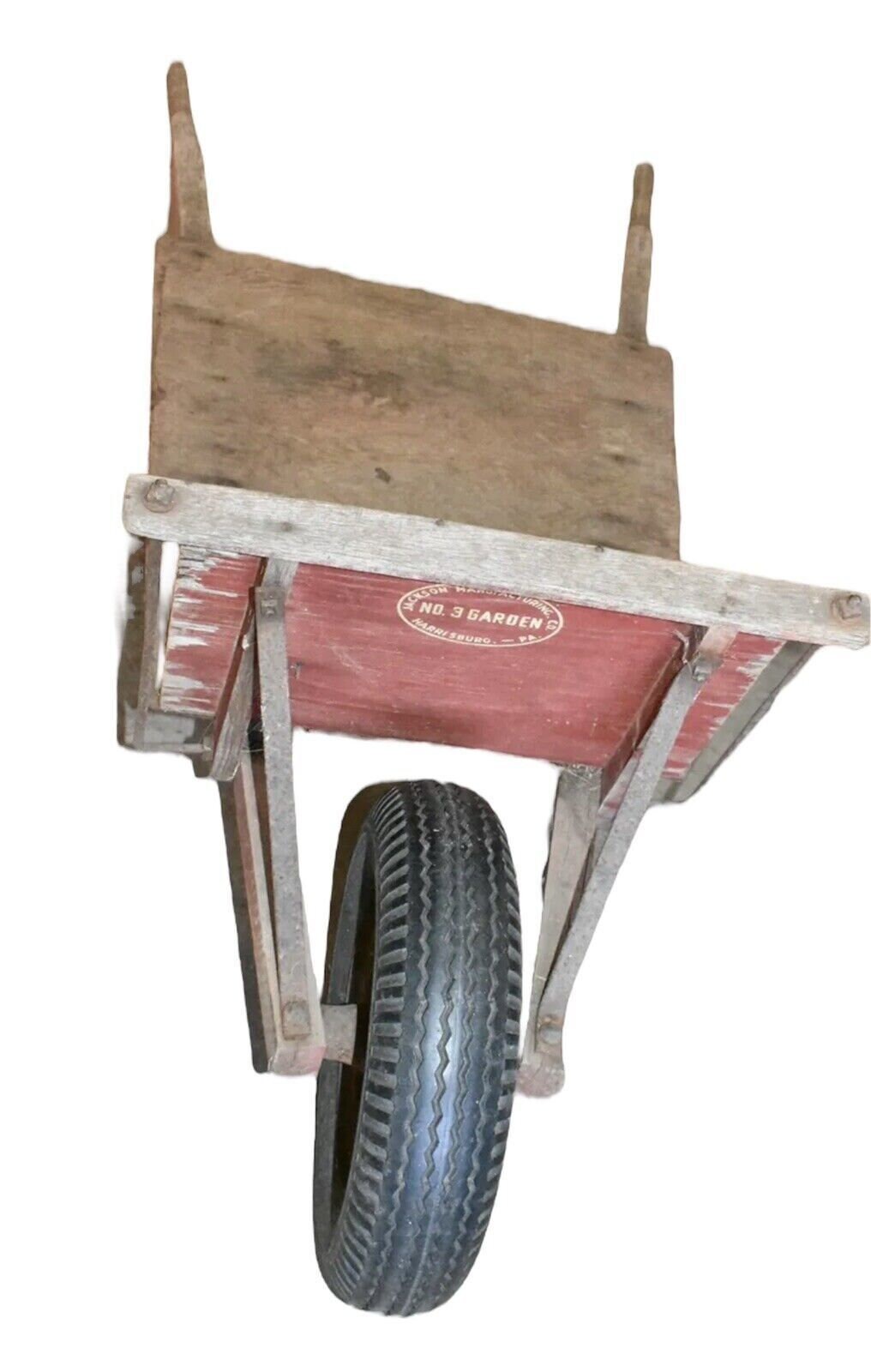 Primitive Antique Wheelbarrow Cart 3 Jackson Manufacturing Harrisburg ...