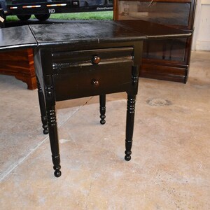 Antique Empire Style Drop Sides Table With Turned Legs Dark - Etsy