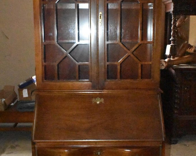 Vintage Jasper Cabinet Co Governor Winthrop Style Mahogany Secretary ...
