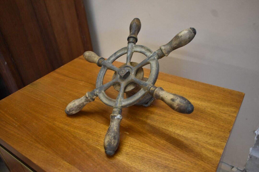 Antique Cast Iron Ship's Wheel Nautical Maritime - Etsy