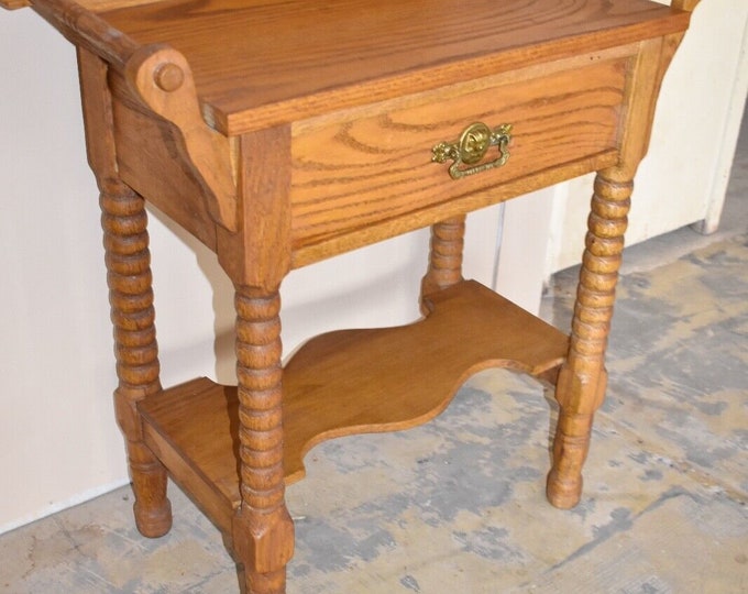Vintage Solid Oak Wash Stand, Commode Table - Etsy