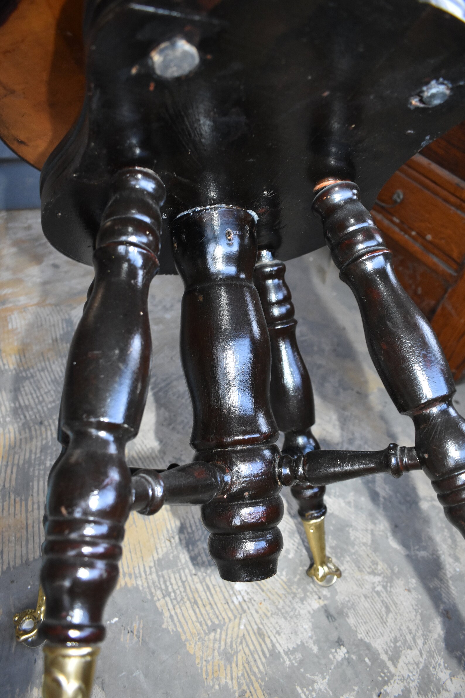 Rare Victorian Antique Piano Stool Painted Black - Etsy