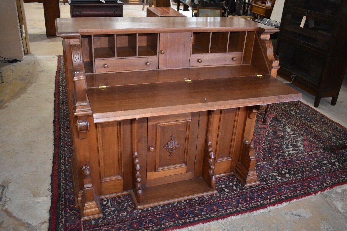Antique Victorian Pump Organ Drop Front Desk Dining Bar | Etsy
