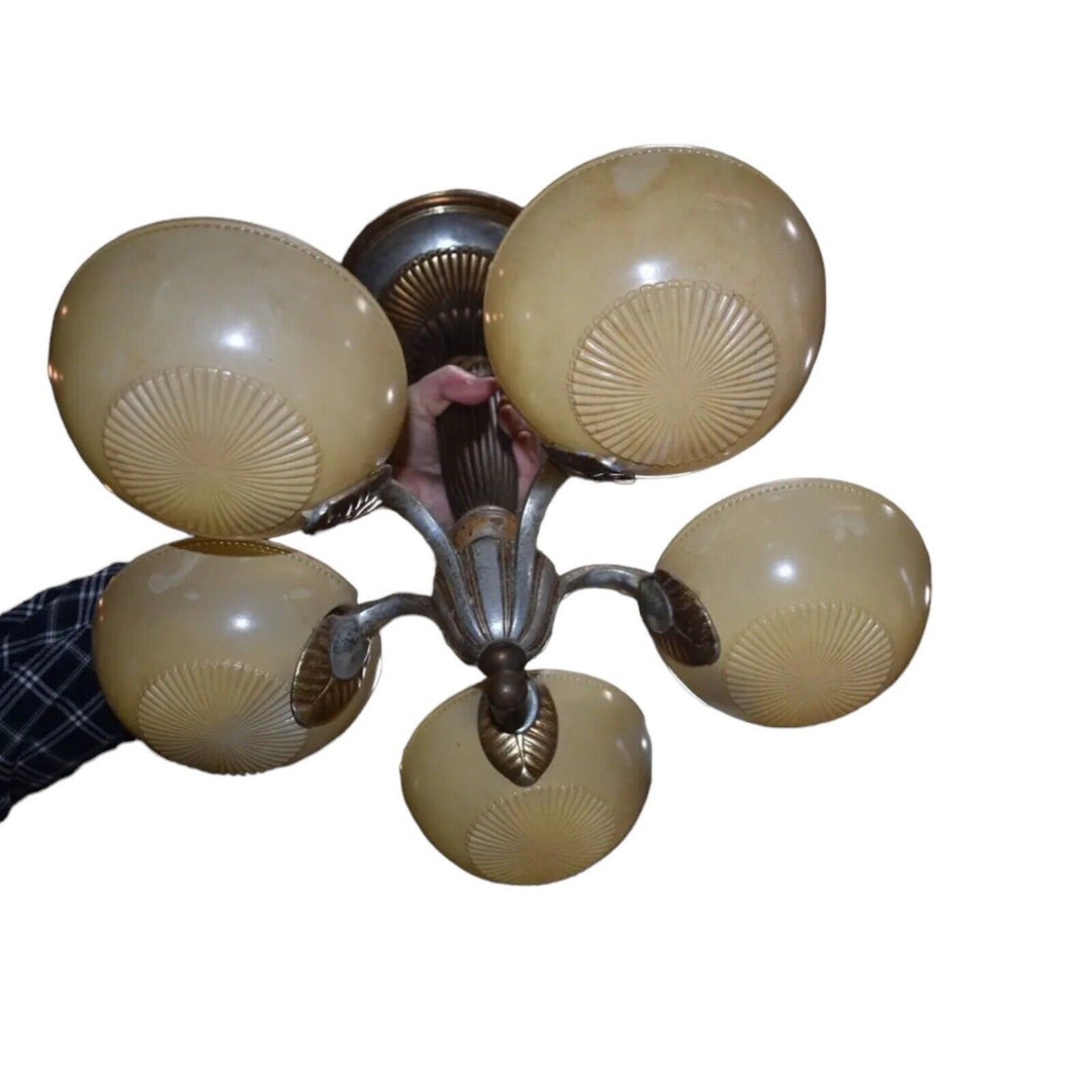 Art Deco Antique Slip Shade Light Fixture, Chandelier - Etsy