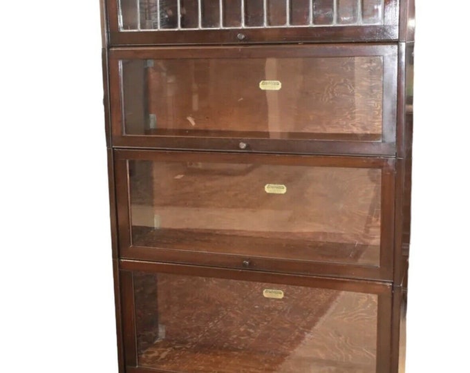 Antique Lundstrom Barrister Lawyer's Bookcase Leaded Glass, 4 Stack - Etsy