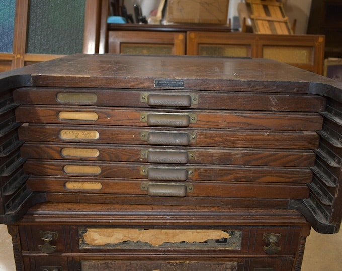 Antique Chestnut Printer Chest of Drawers, by the American Multigraph ...