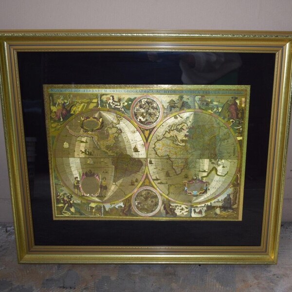 Gold Foil World Map - Etsy