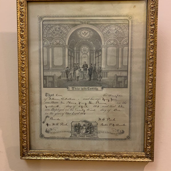 Antique Birth Certificate - Etsy