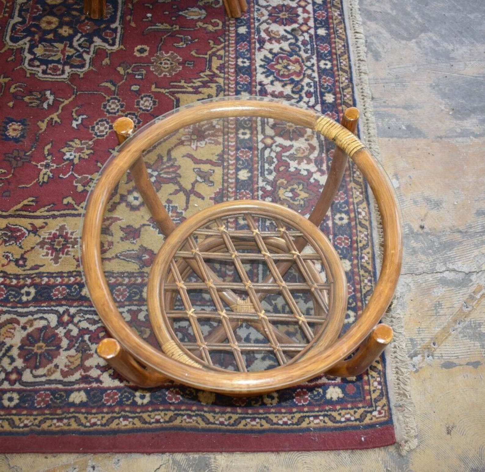 Bamboo Wicker Parlor Set, 4 Pieces, Coffee Table Side Tables - Etsy