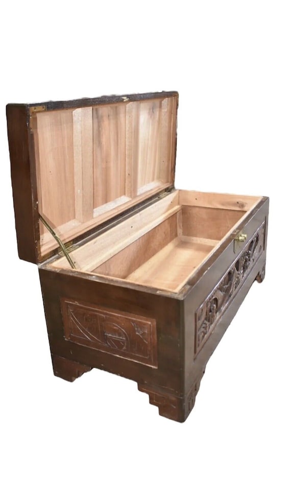 Antique Chinese Camphor Chest Trunk Asian Inspired Etsy