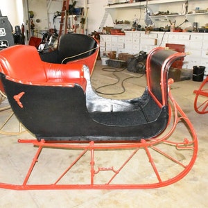 Restored Antique Cutter Sleigh Horse Drawn Sled, Red & Black - Etsy