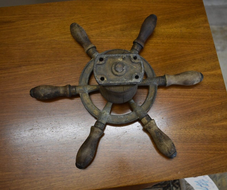 Antique Cast Iron Ship's Wheel Nautical Maritime - Etsy