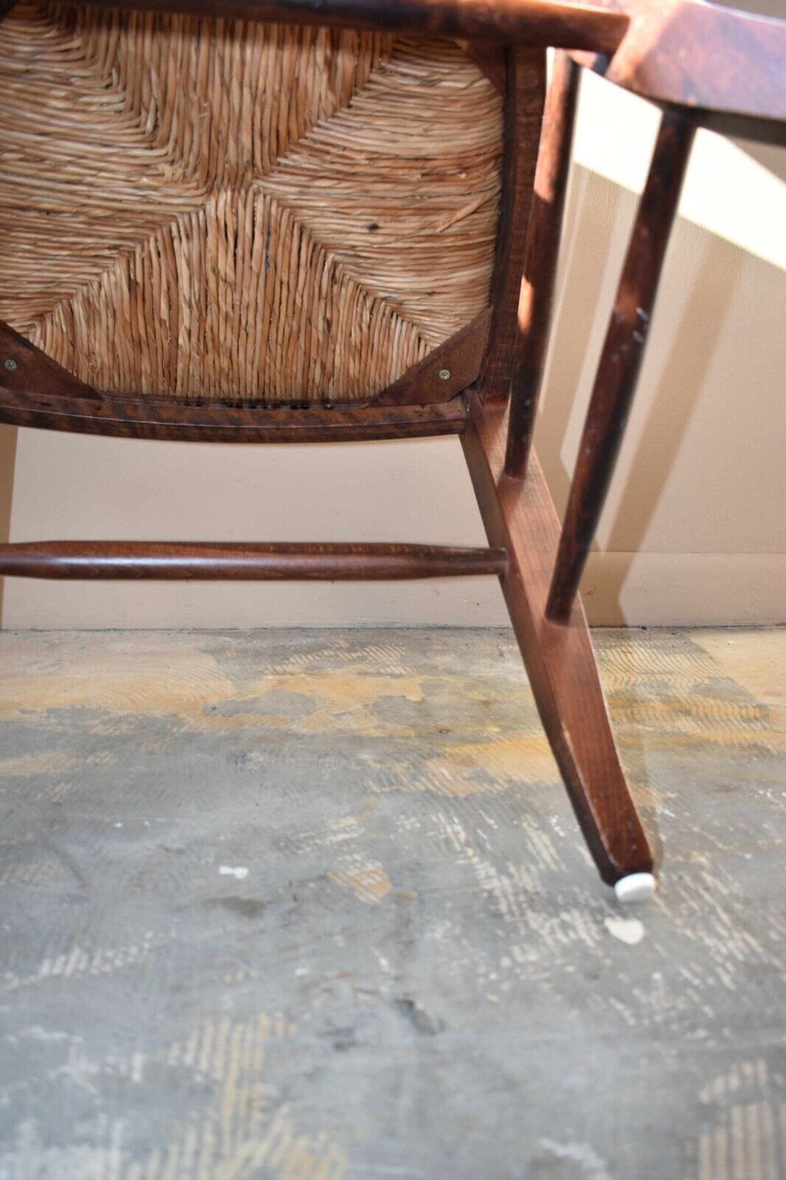 Vintage Solid Wood Cain Seat Chair - Etsy