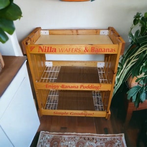 Vintage NABISCO Nilla Wafers Wood Advertising Display Rack, Kitchen ...