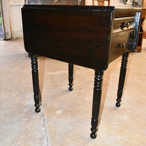 Antique Empire Style Drop Sides Table With Turned Legs Dark - Etsy