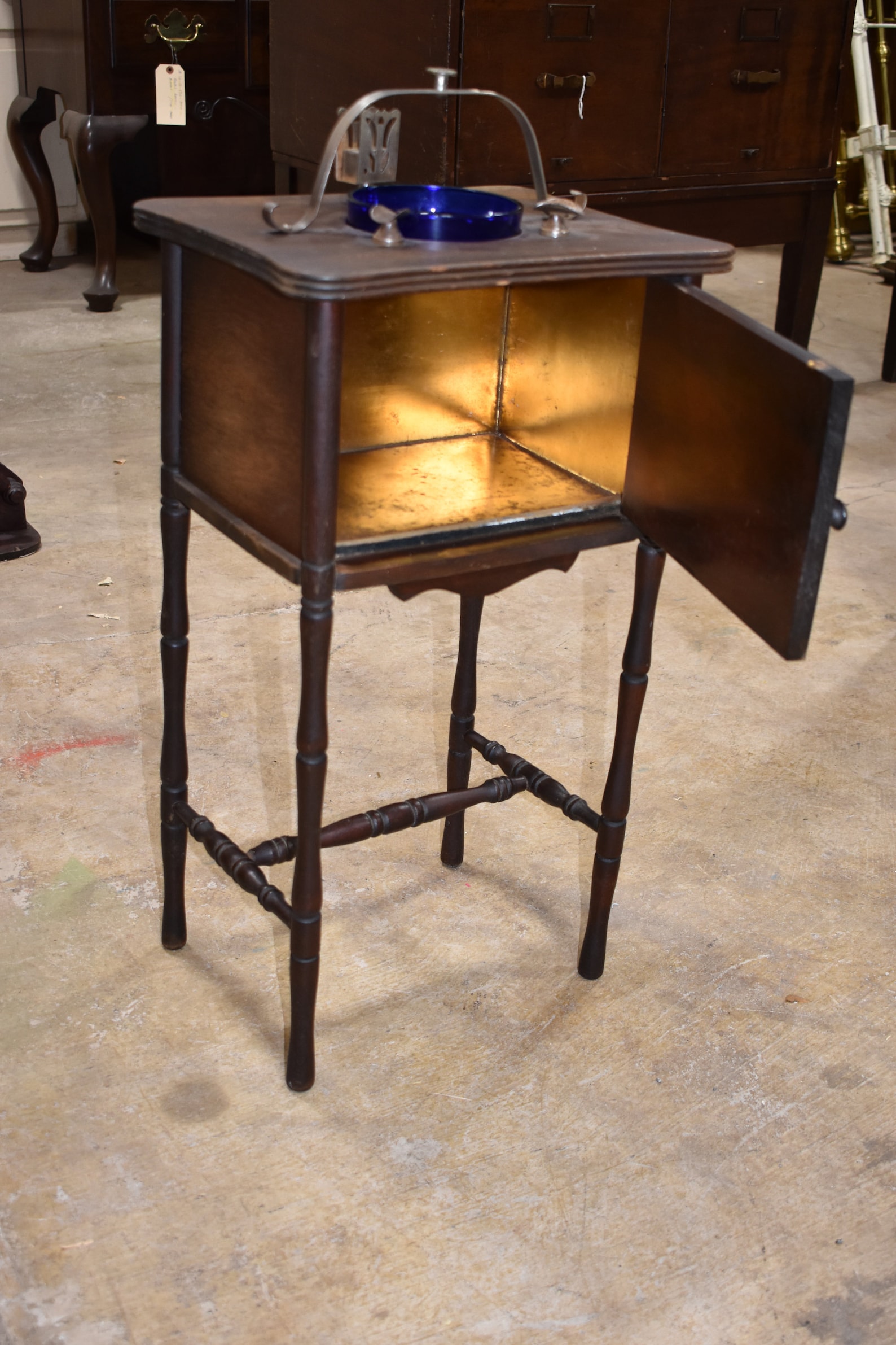 Antique Copper-Lined Smoke Stand Tobacciana Humidor Cushman | Etsy