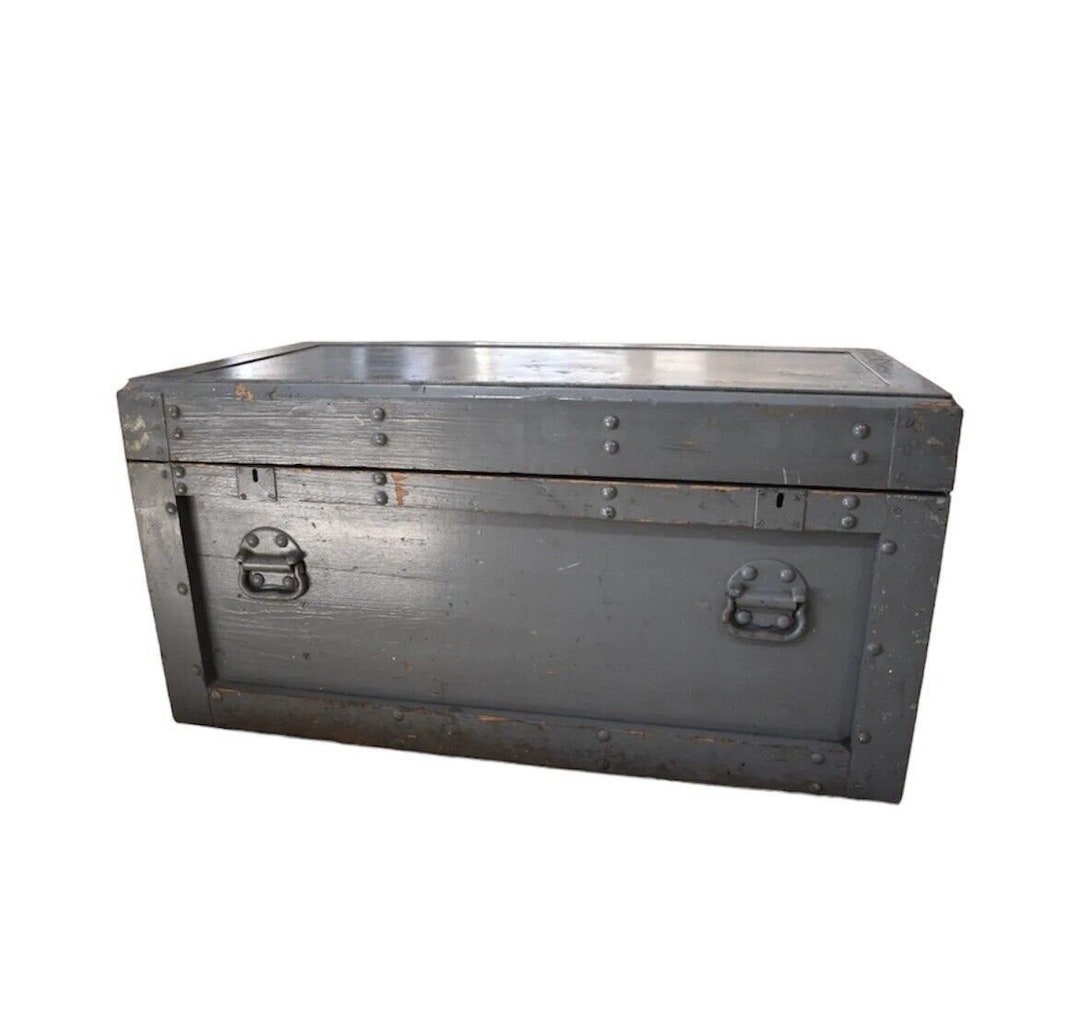 Antique Wood Carpenter's Tool Chest, Toolbox Gray Trunk - Etsy
