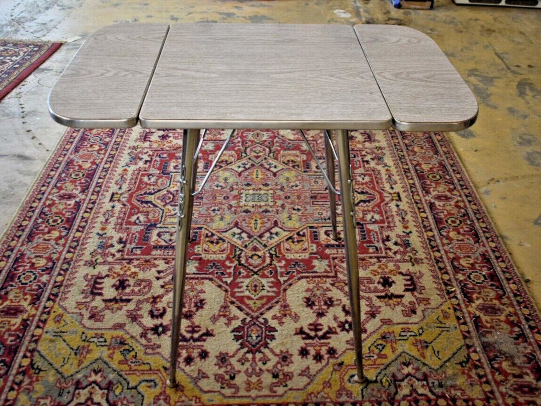 Rare Mid-century Modern Chrome Formica Drop Sides Kitchen Table - Etsy