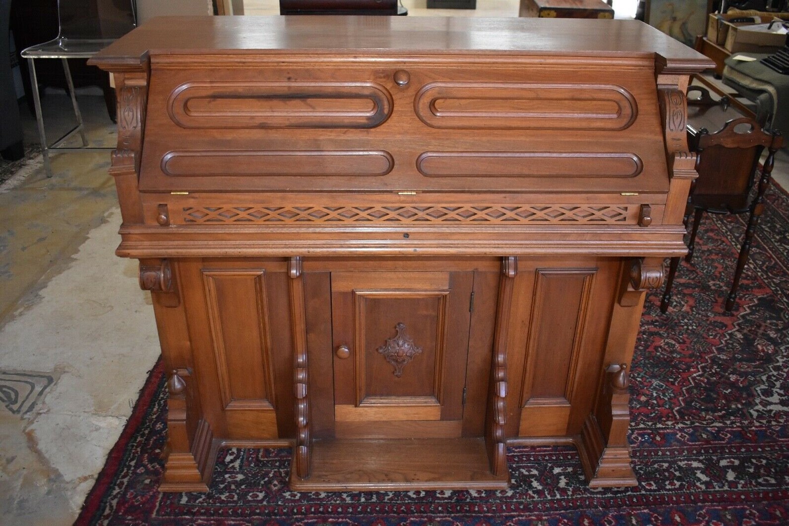 Antique Victorian Pump Organ Drop Front Desk Dining Bar | Etsy