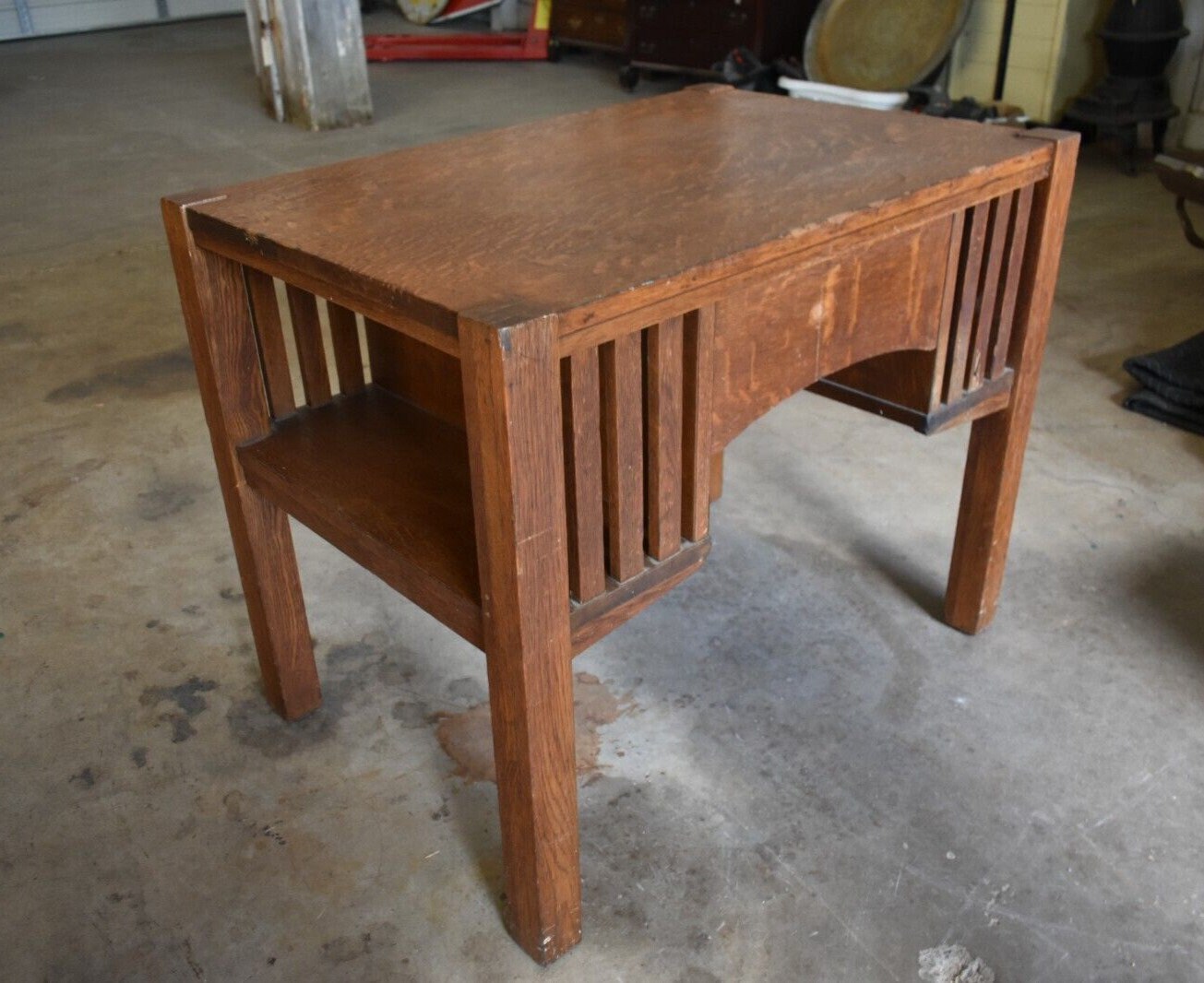 Antique Arts & Crafts Mission Style Oak Kneehole Desk - Etsy