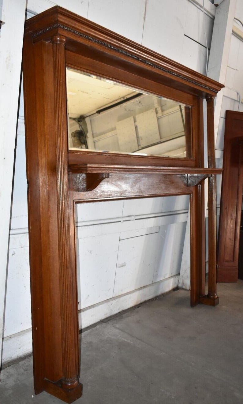 Large Antique Quarter Sawn Oak Fireplace Mantel, Scranton PA - Etsy