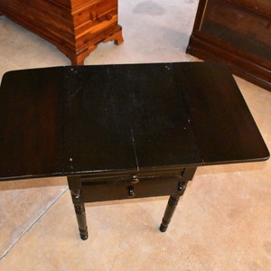 Antique Empire Style Drop Sides Table With Turned Legs Dark - Etsy