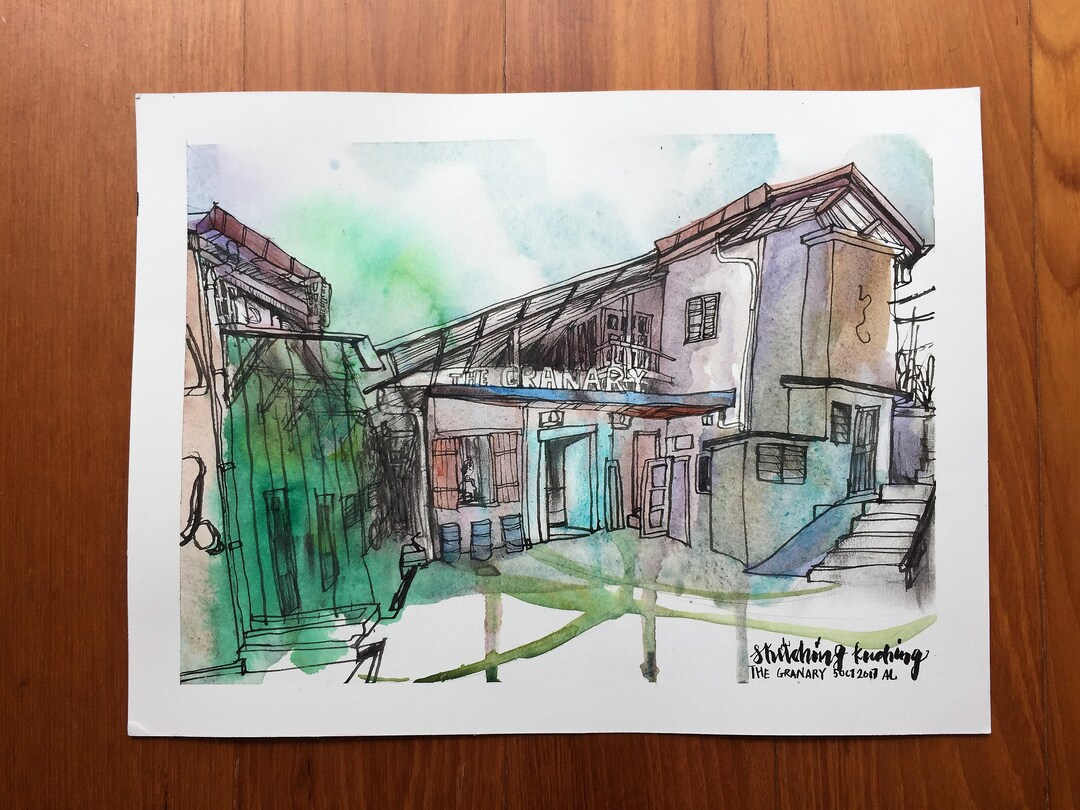 The Granary. Kuching. Southeast Asian Art. Urban Sketch. Malaysian ...