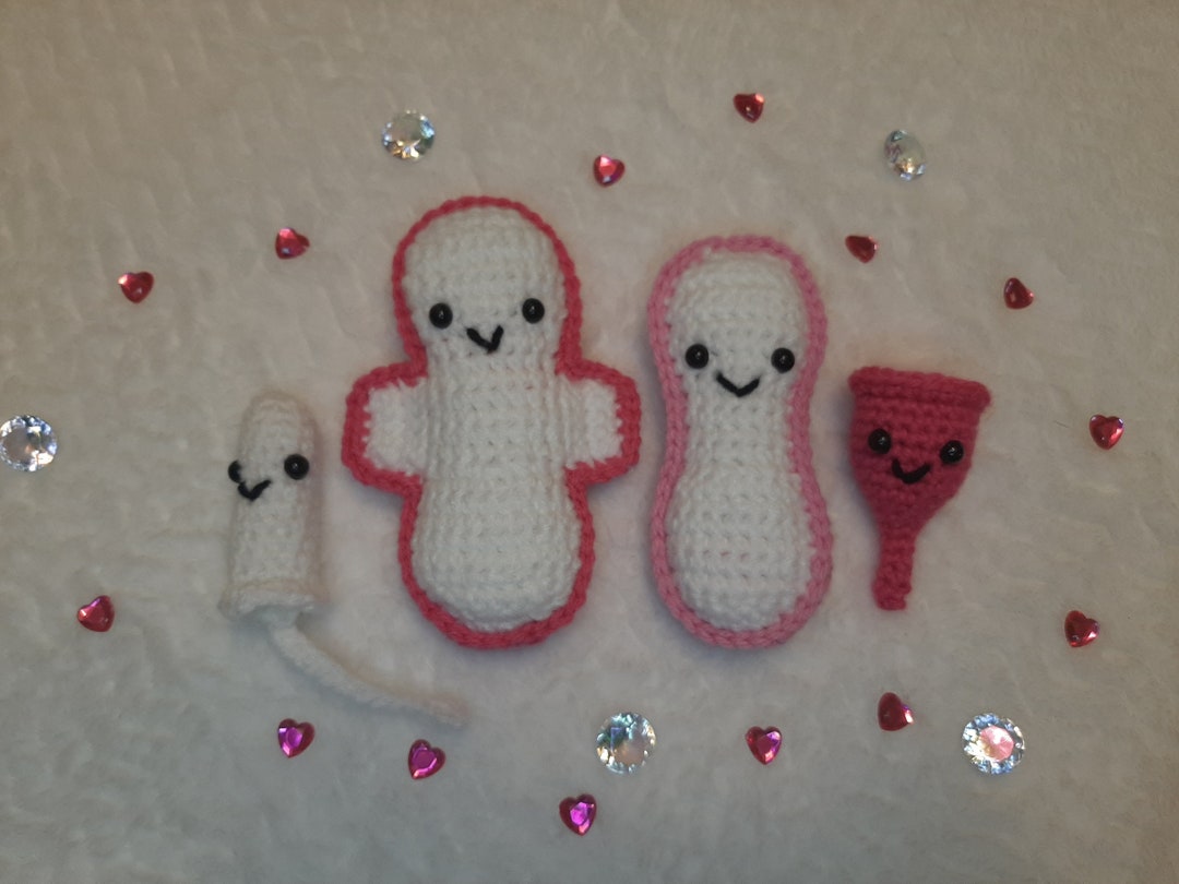 PATTERN 4 in 1 Cute Menstrual Product Crochet Pattern Set, Bonus ...