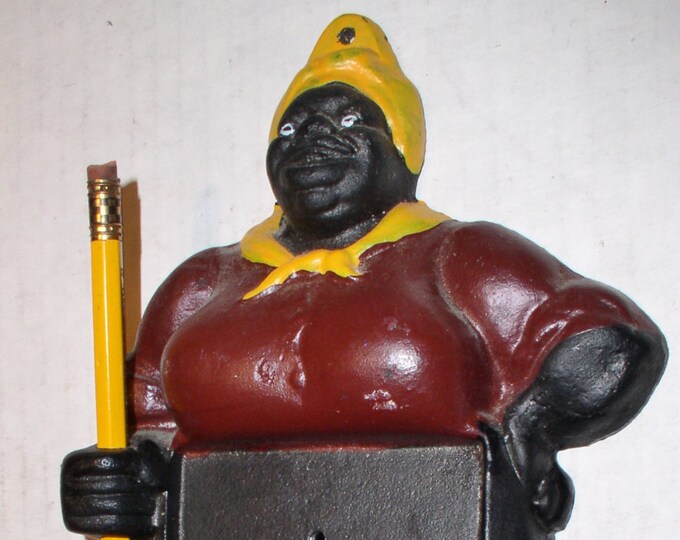 Black Americana Vintage 1940s Mammy Memo Cast Iron Memo Pad & Pencil ...
