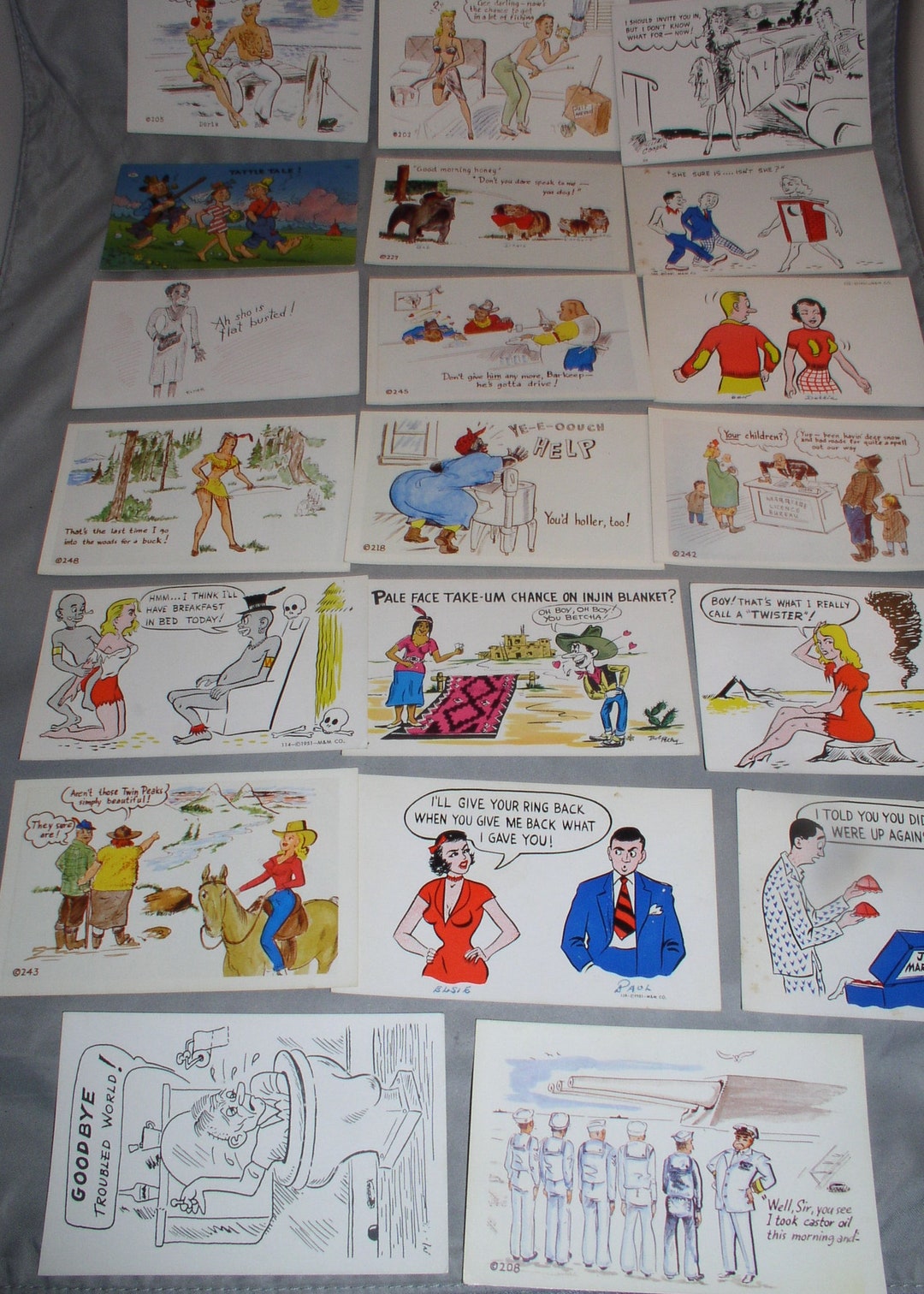 Lot of 20 Vintage RISQUE 1940s Humorous Post Cards - Most Unused - Etsy