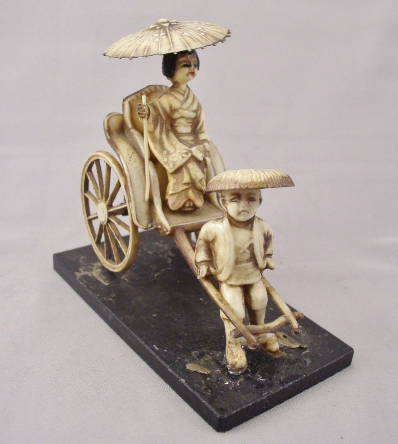 1930s Celluloid Geisha Girl in Pull Cart - Pre War Japan - 4" Long - Etsy