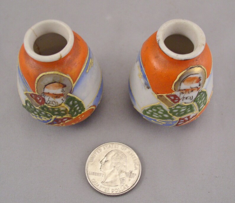 2 Occupied Japan Miniature Vases 2" Hand Painted - Etsy