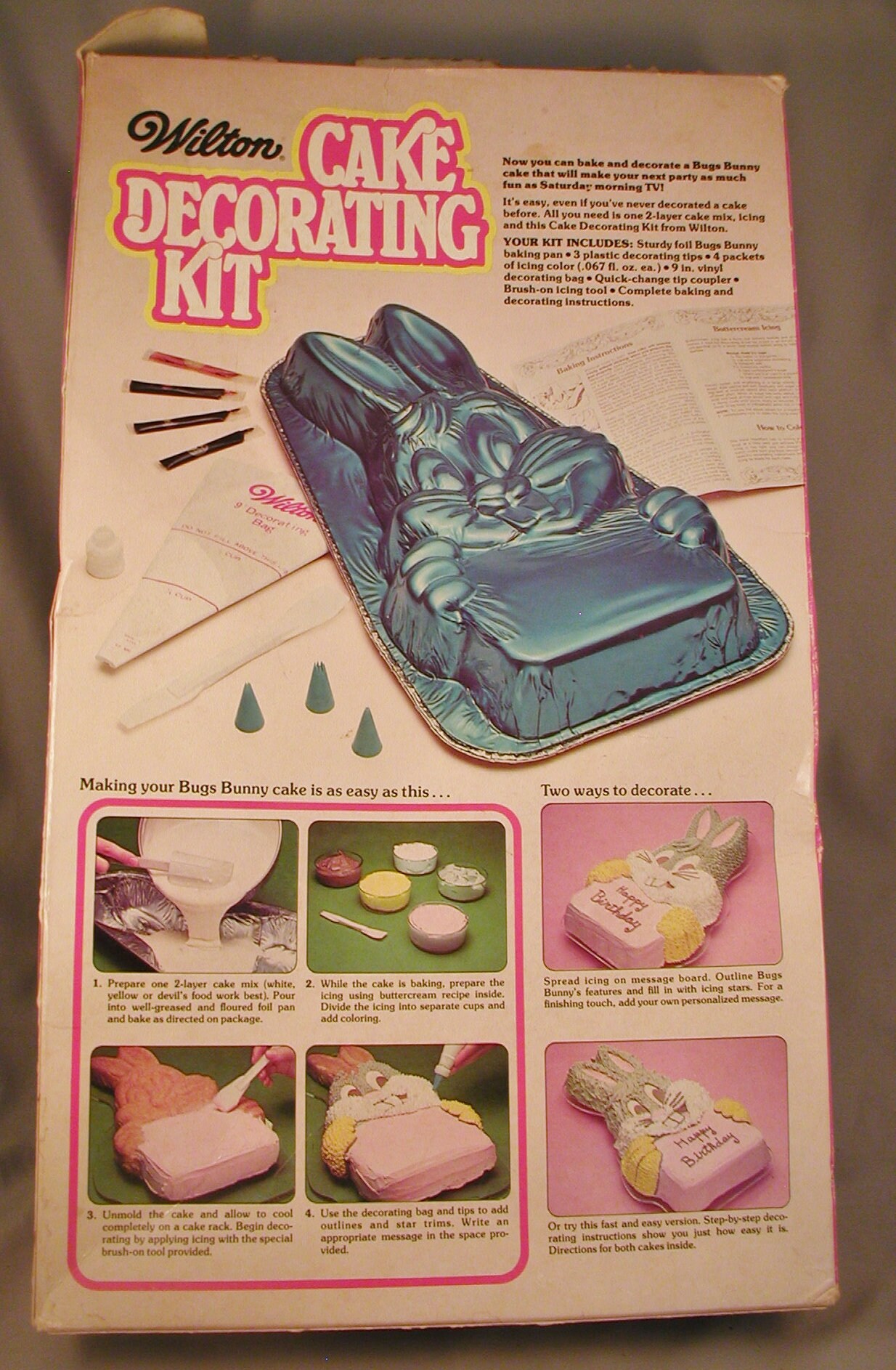 Wilton BUGS BUNNY Cake Pan No. 3218-3124A Retired 1977 in Original Box ...