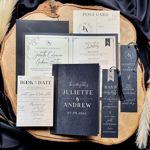 Library Wedding Invitations - Etsy