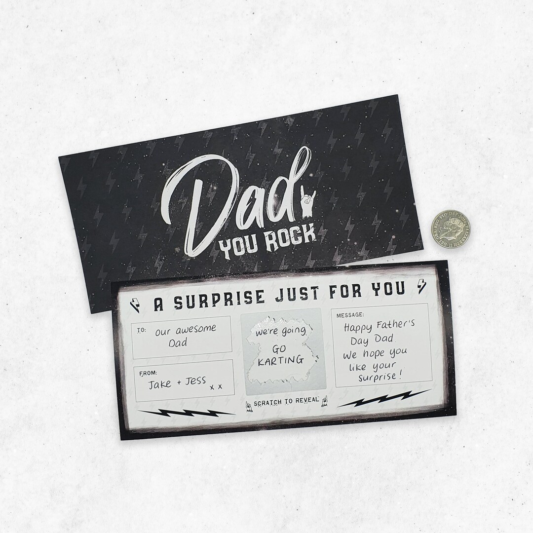 Scratch Reveal Dad Ticket DIY Surprise Gift Card Surprise - Etsy