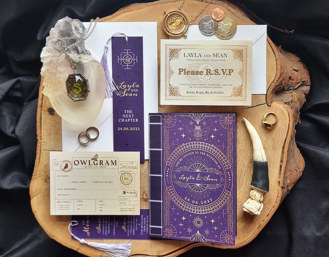 Wizard Spell Book Wedding Invitation Set | Magical | Mystical ...