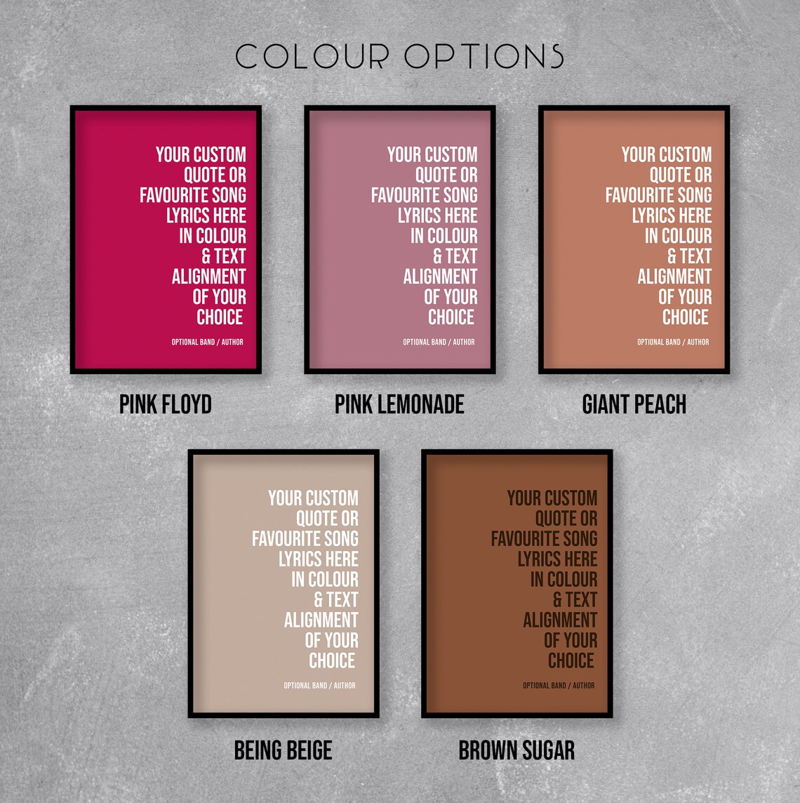 Custom Quote / Lyrics Print - Add Your Favourite Words - Minimalist ...