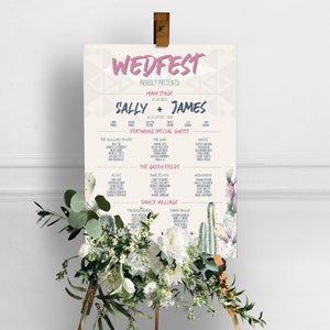 Boho Festival Wedding Seating Plan Rock N Roll Wedfest Countryside ...
