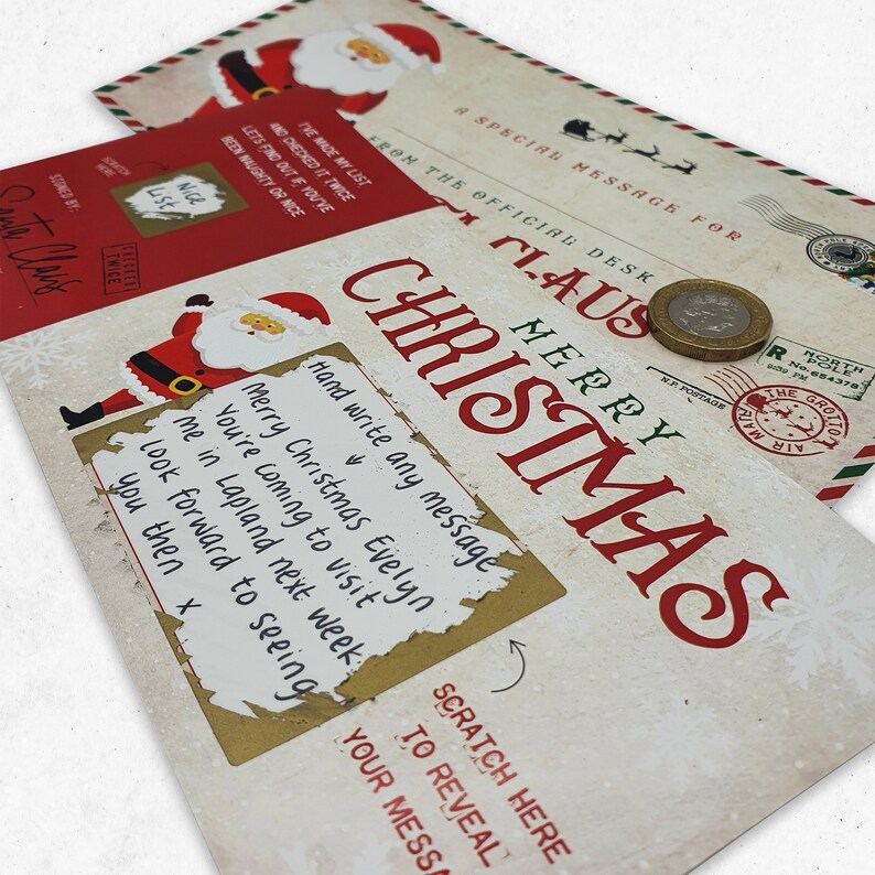 Scratch Reveal Santa Message DIY Scratch Card Nice / - Etsy