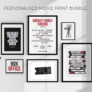 Custom Movie Gallery Wall Print Bundle | Personalised Prints | 6 Poster ...