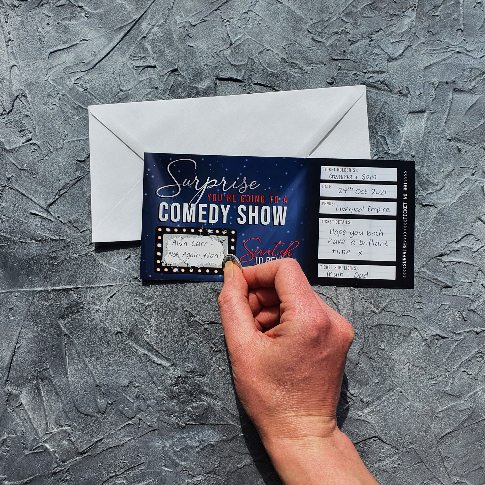 Scratch Reveal Comedy / Show Ticket DIY Surprise Gift Card | Etsy