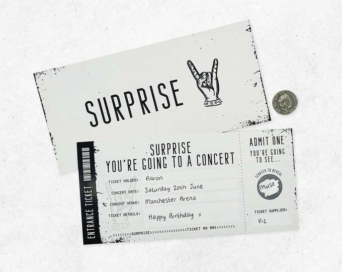 Personalised Ticket Stub Print / Poster Add Your Favourite - Etsy
